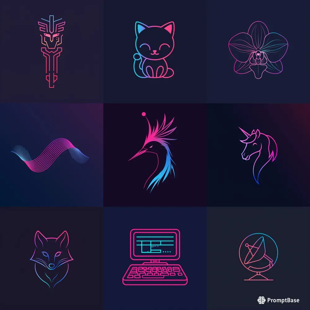 Minimalistic Logo Outlines Midjourney Prompt | PromptBase