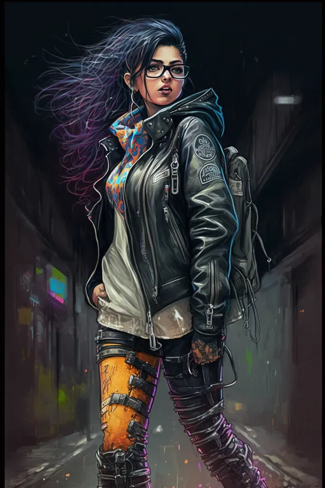 Urban Characters In The Neon Streets Midjourney Prompt | PromptBase