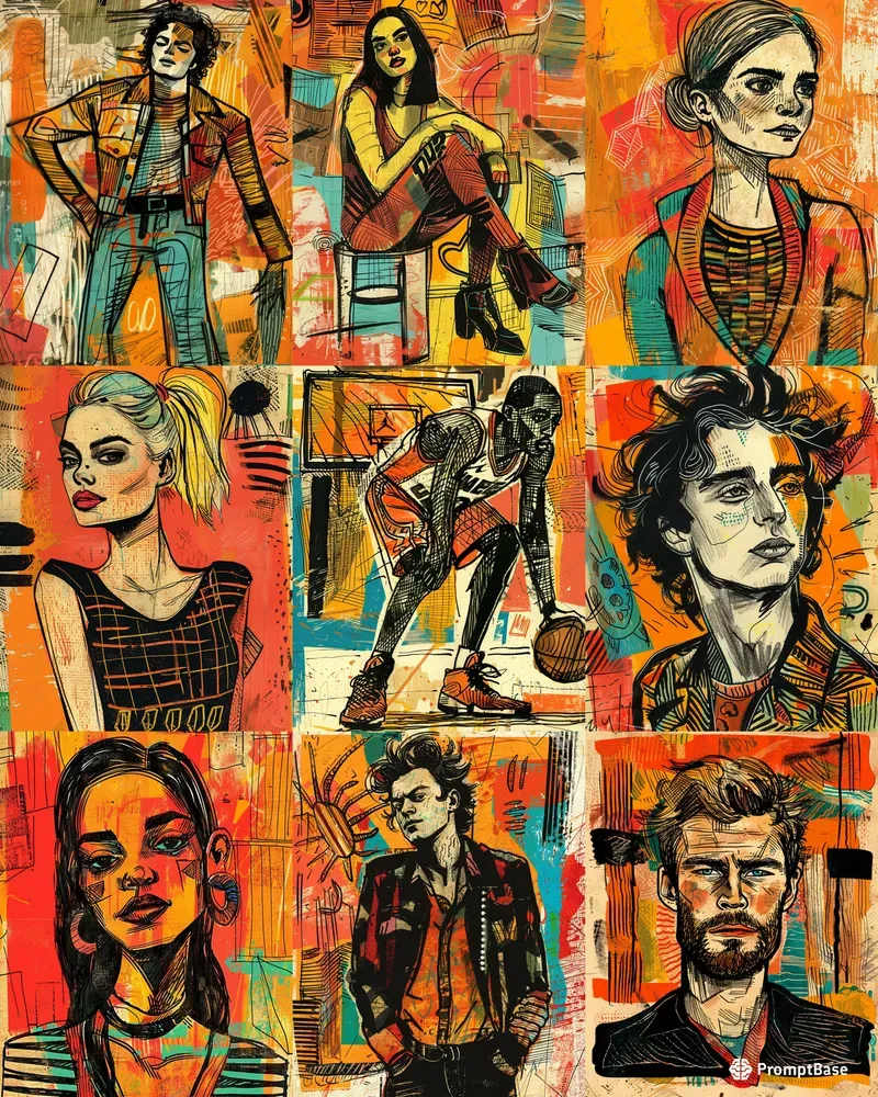 Hand Drawn Comic Book People Midjourney Prompt | PromptBase