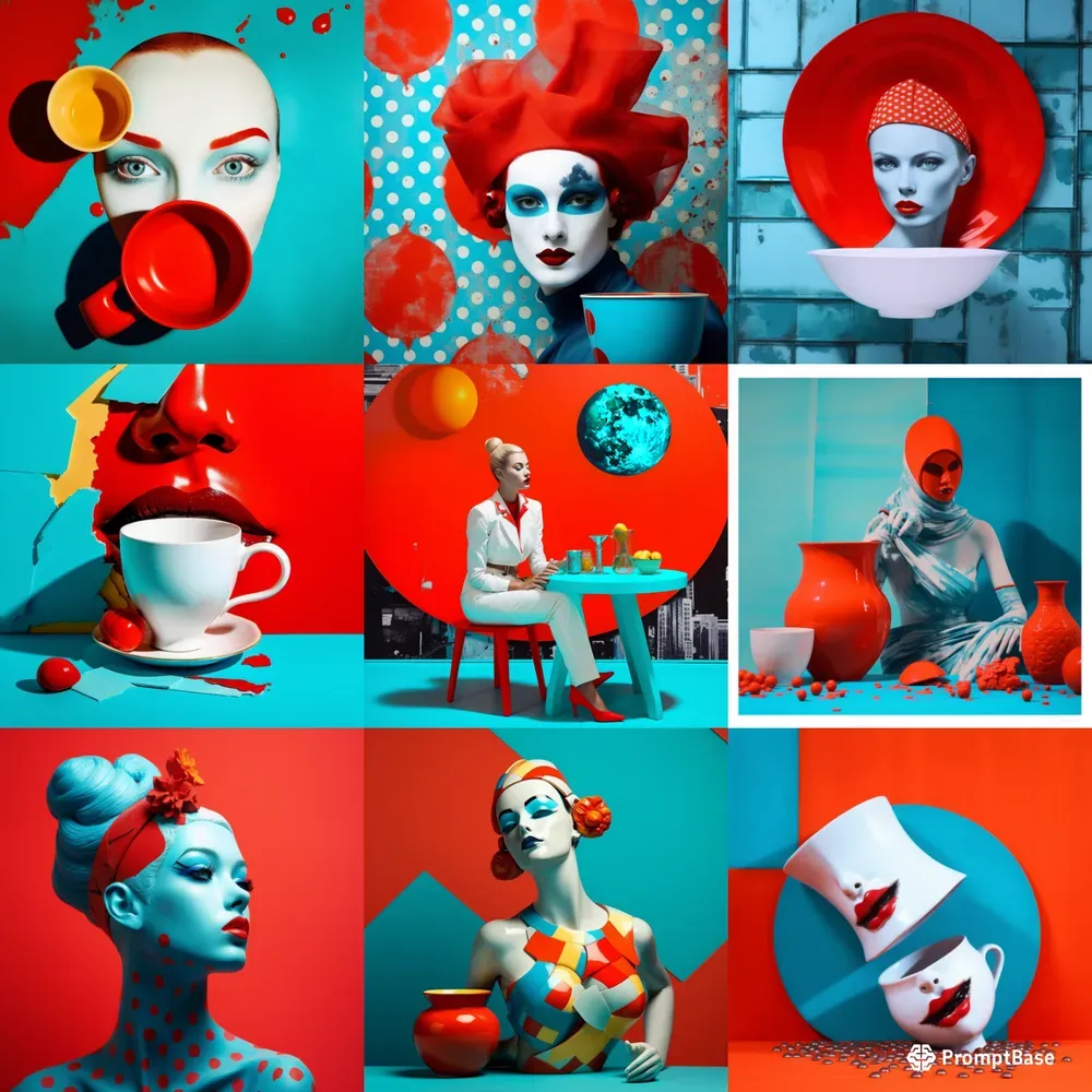 Dynamic Composition Pop Art Photos Midjourney Prompt | PromptBase
