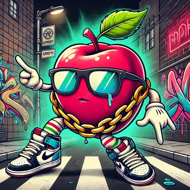 Punk Fruit Characters In Urban Scenes DALL·E Prompt | PromptBase