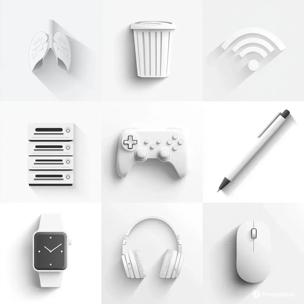 Minimalism Icons Meet Perfection Midjourney Prompt | PromptBase