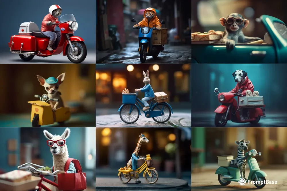 Animal Delivery Drivers Midjourney Prompt | PromptBase