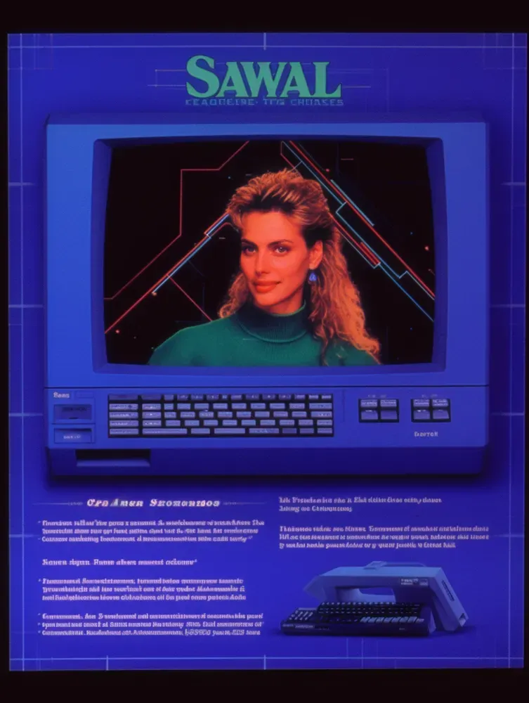80s 90s Vintage Tech Advertisements Midjourney Prompt | PromptBase