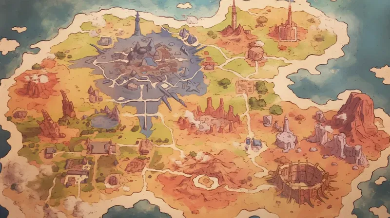 Fantasy RPG World Maps Midjourney Prompt | PromptBase