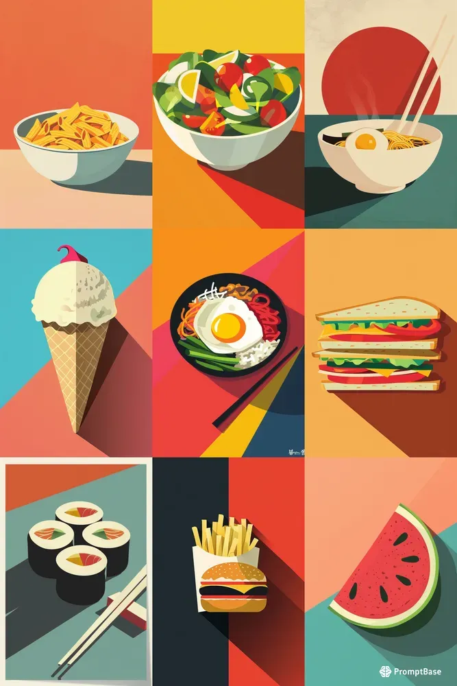 Retro Delicacy - Culinary Art Posters Midjourney Prompt | PromptBase