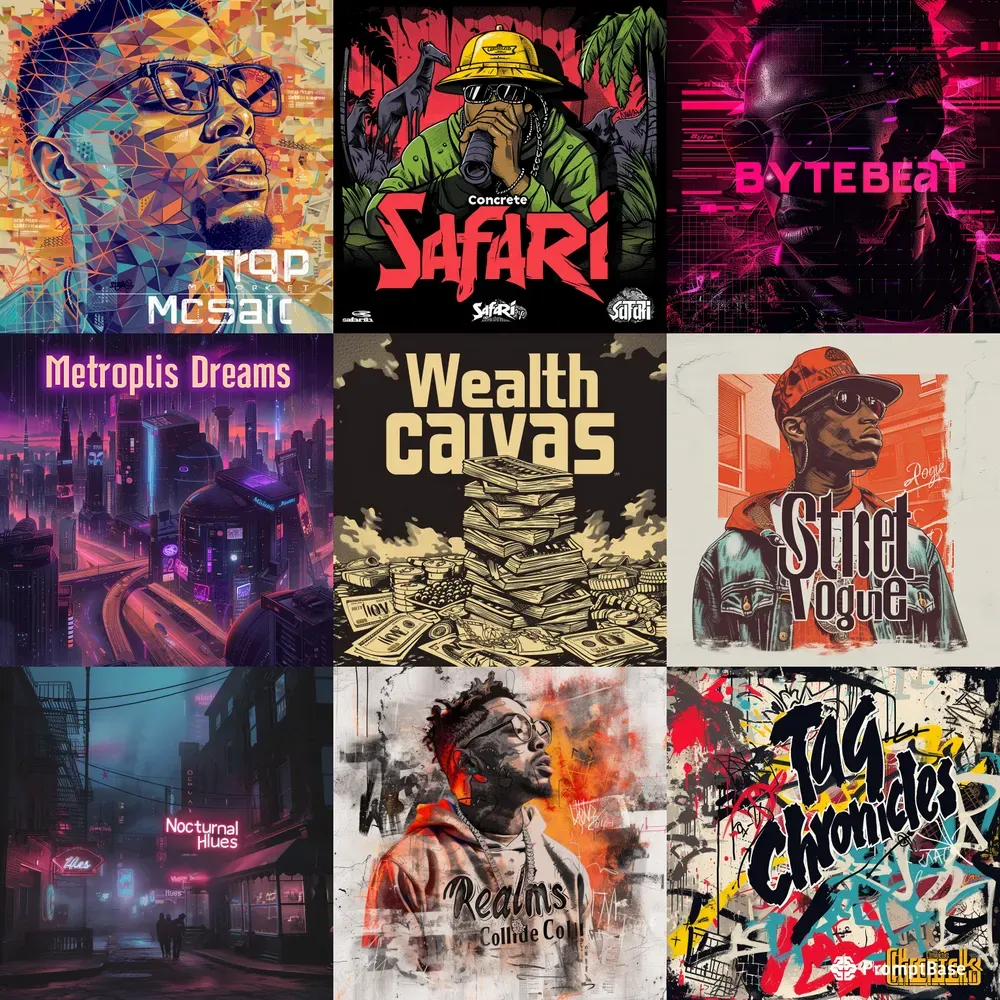 Rap Trap Album Covers With Text Midjourney Prompt | PromptBase