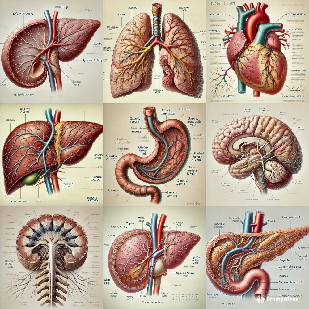 Anatomical Illustrations Of Humans DALL·E Prompt | PromptBase