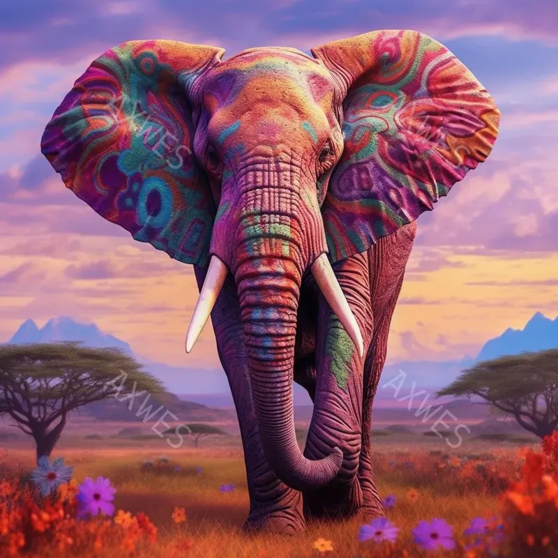 Hyperrealistic Psychedelic Animals Midjourney Prompt | PromptBase