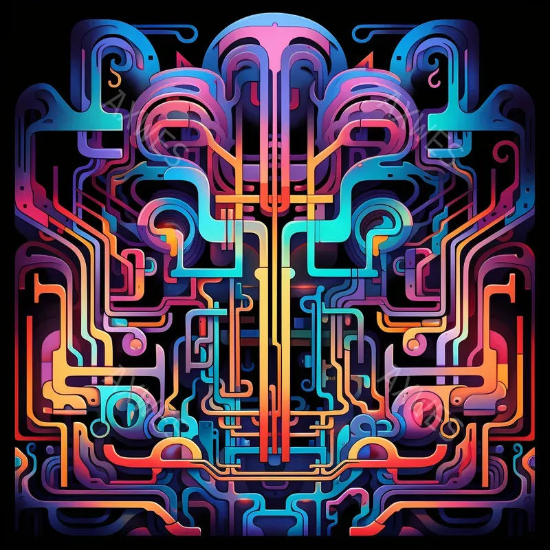 Biomorphic Geometric Abstract Designs Midjourney Prompt | PromptBase