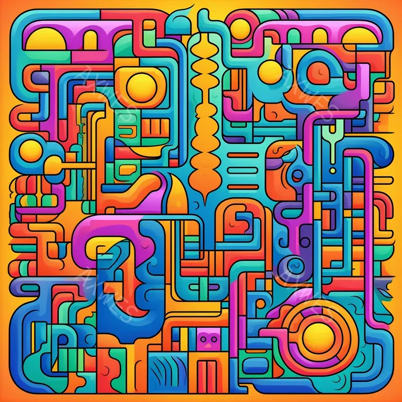 Biomorphic Geometric Abstract Designs Midjourney Prompt | PromptBase