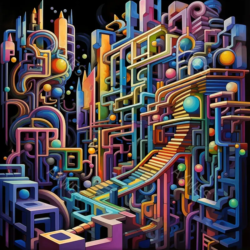 Biomorphic Geometric Abstract Designs Midjourney Prompt | PromptBase