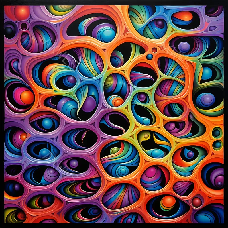 Biomorphic Geometric Abstract Designs Midjourney Prompt | PromptBase