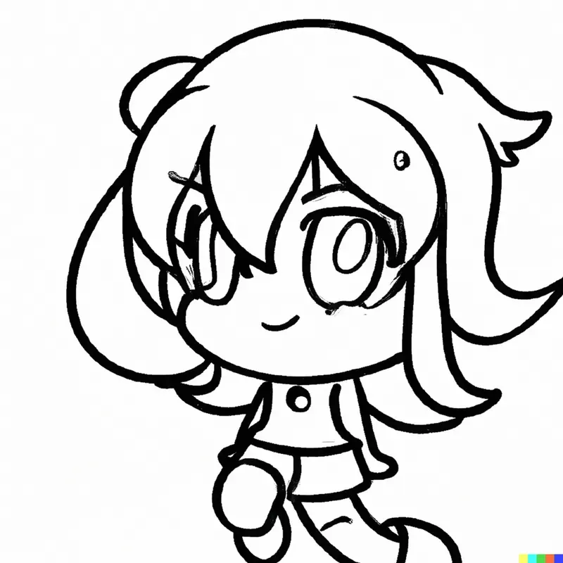 Chibi Characters Coloring Pages DALL·E Prompt | PromptBase
