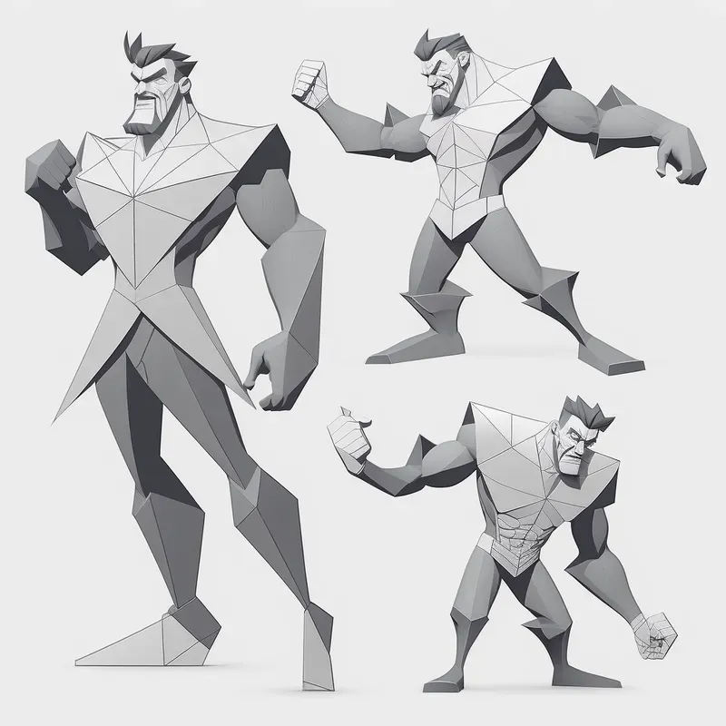 Polygon Character Coloring Pages Midjourney Prompt | PromptBase