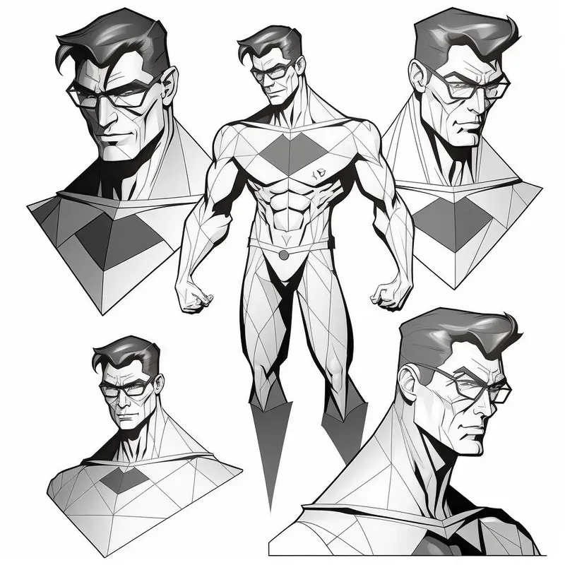 Polygon Character Coloring Pages Midjourney Prompt | PromptBase