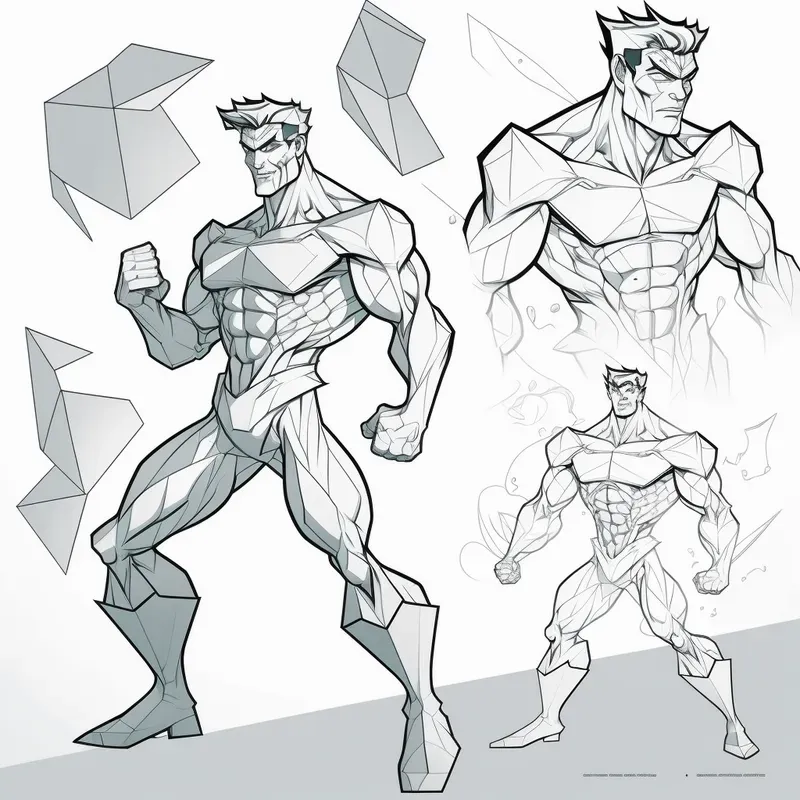 Polygon Character Coloring Pages Midjourney Prompt | PromptBase