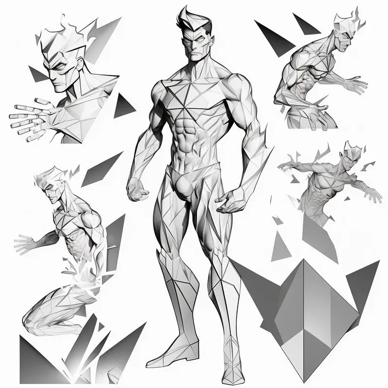 Polygon Character Coloring Pages Midjourney Prompt | PromptBase