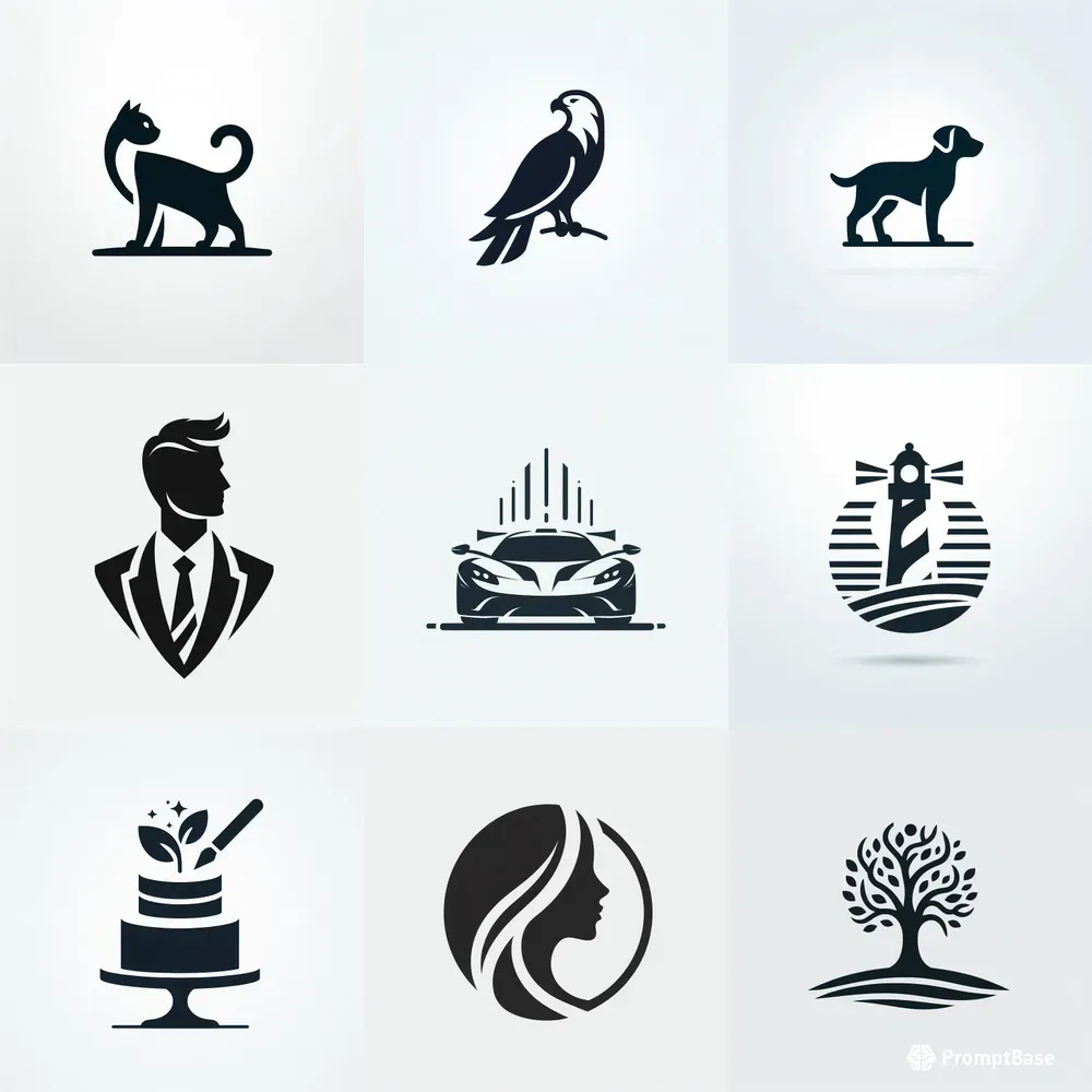 Elegant And Minimal Silhouette Logos DALL·E Prompt | PromptBase
