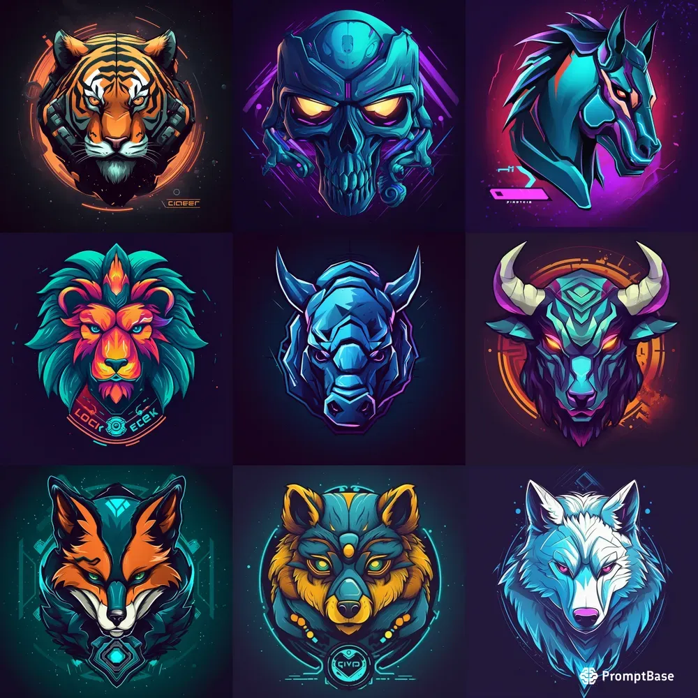 Esports Cyber Animal Team Logos Midjourney Prompt | PromptBase