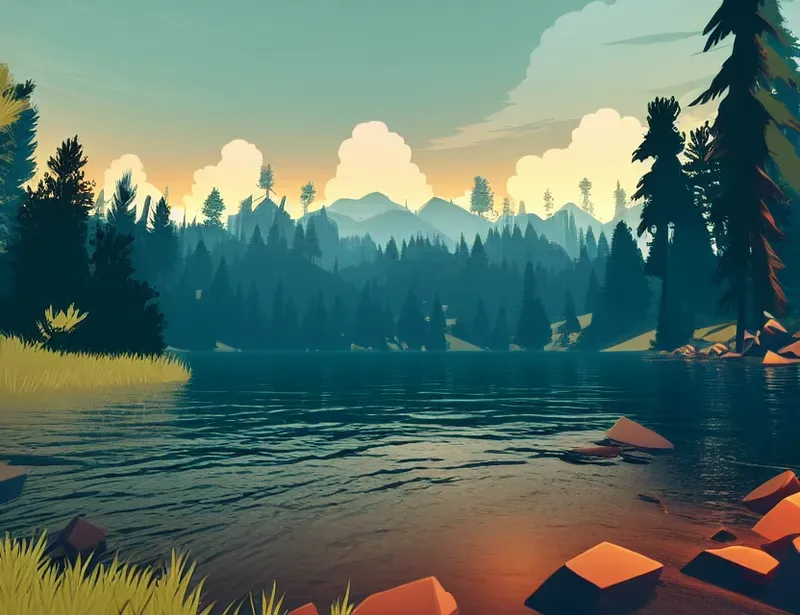 Firewatch Style Backgrounds Stable Diffusion Prompt | PromptBase