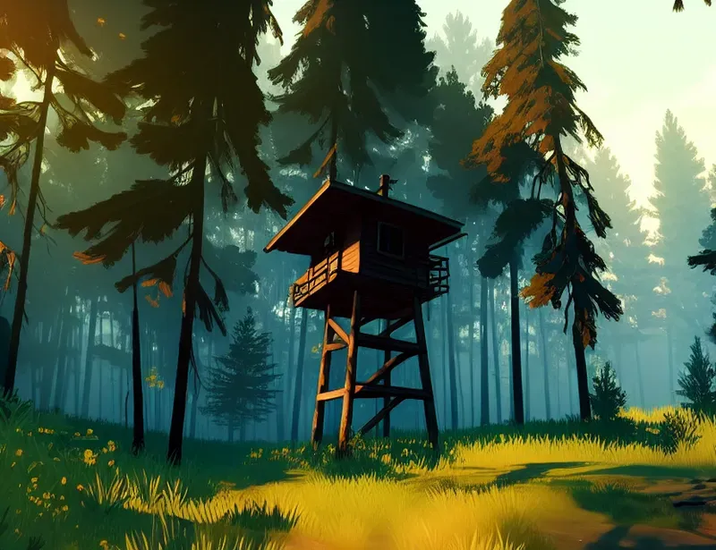 Firewatch Style Backgrounds Stable Diffusion Prompt | PromptBase