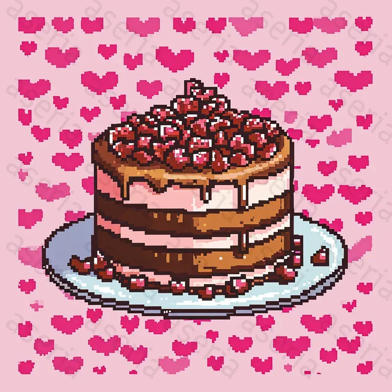 Romantic Pixel Art For Valentines Day Midjourney Prompt | PromptBase