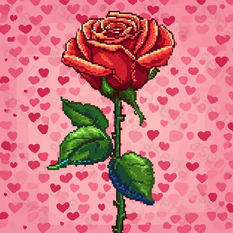 Romantic Pixel Art For Valentines Day Midjourney Prompt | PromptBase