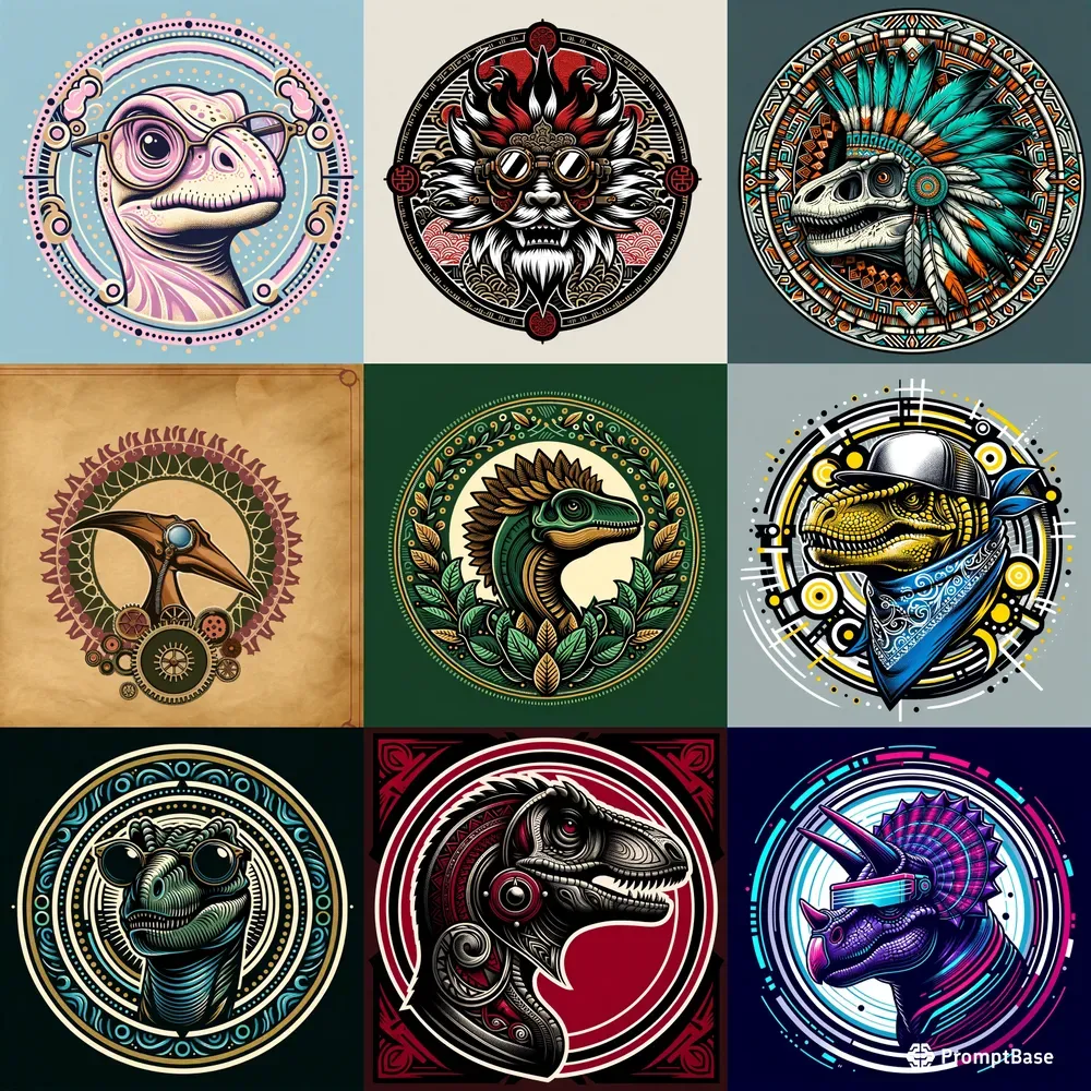 Vector Tshirt Design Dinosaurs DALL·E Prompt | PromptBase