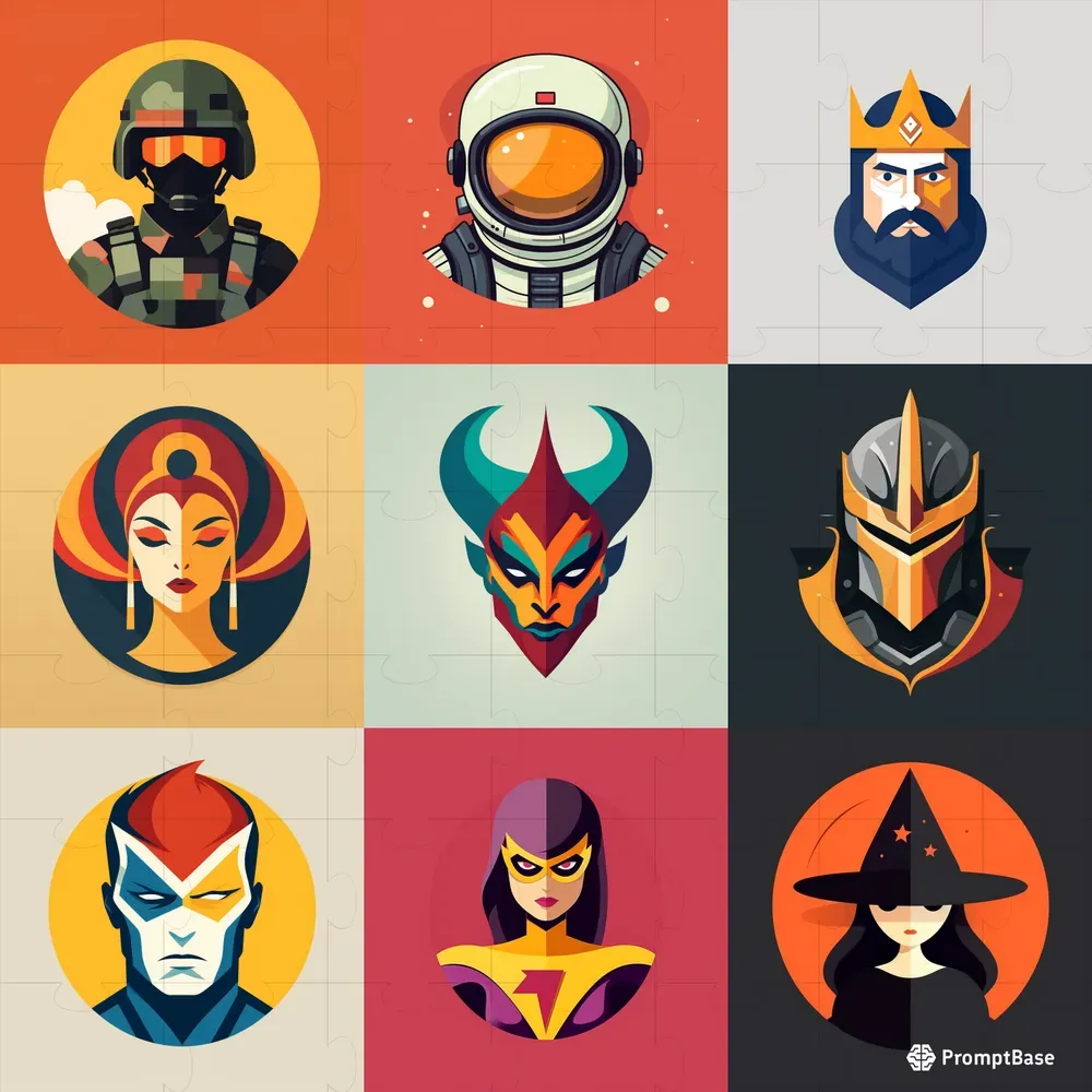 Minimalist Avatars Midjourney Prompt | PromptBase