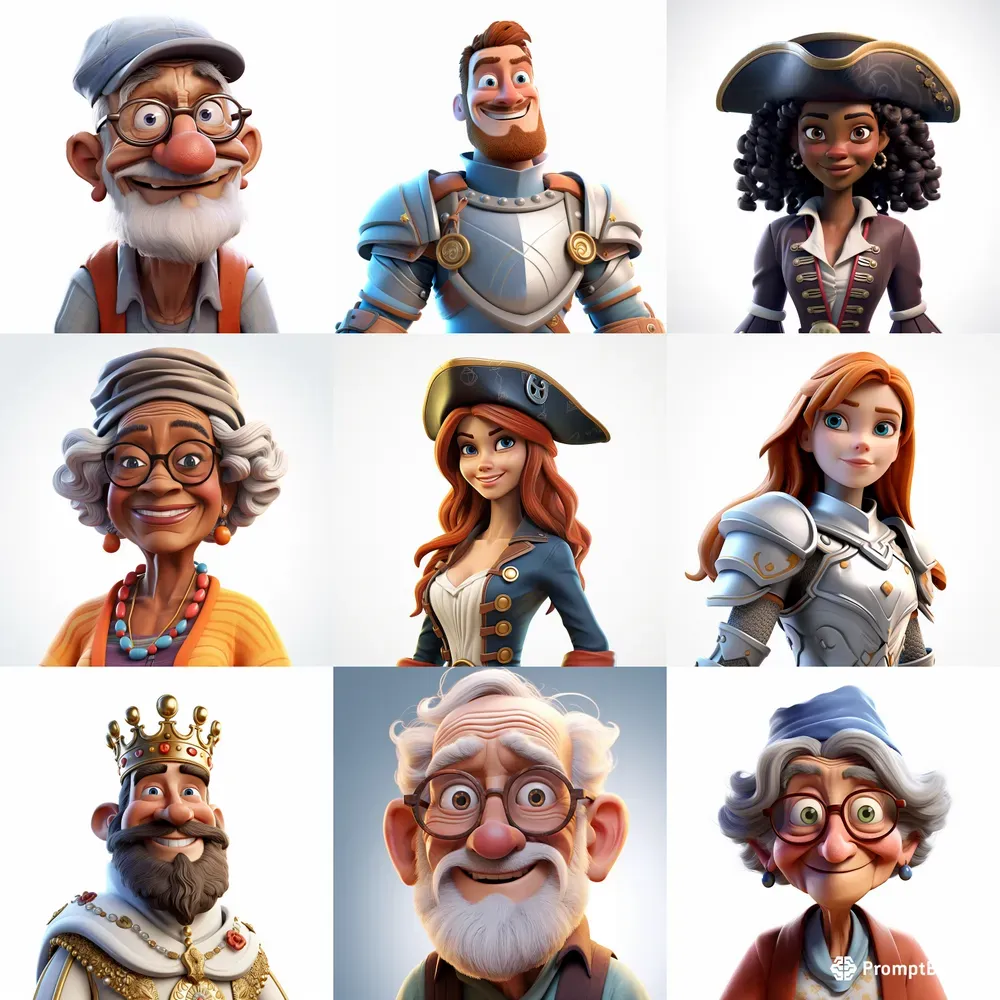 3D Cartoon Characters Portraits Midjourney Prompt | PromptBase