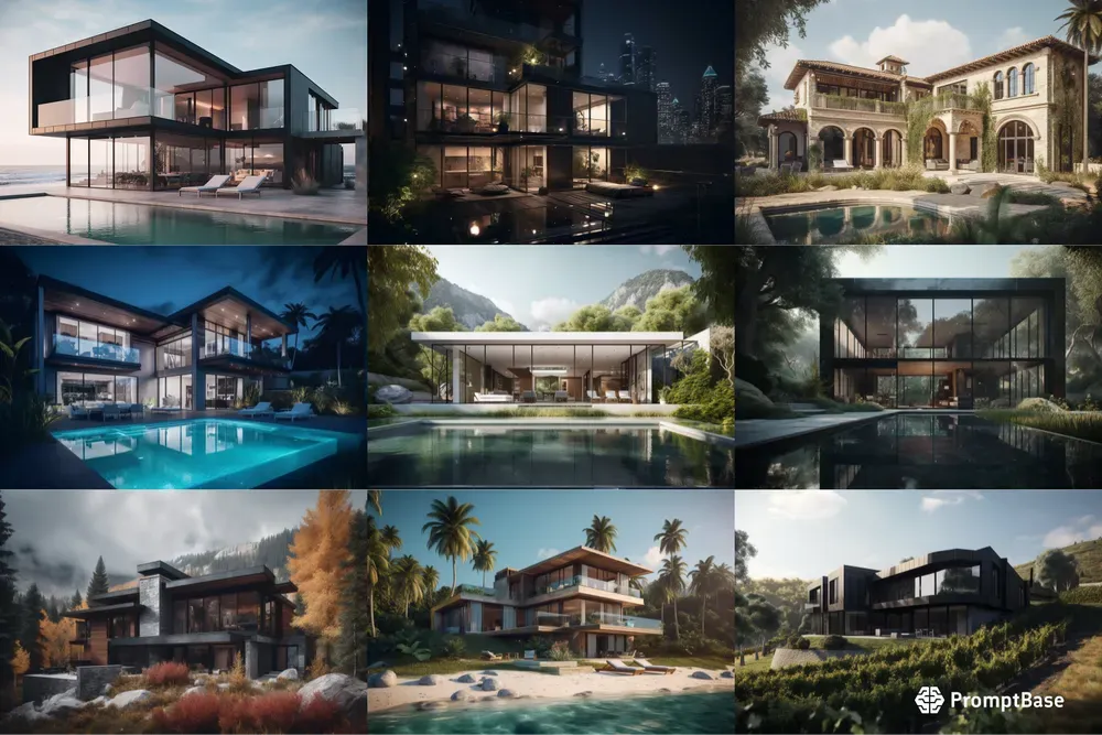 Realistic Luxury Architectures Midjourney Prompt | PromptBase
