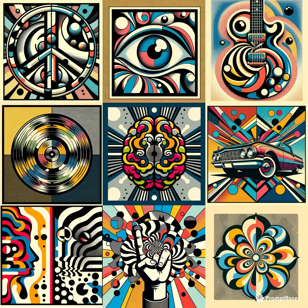 60s Pop Art Design Illustrations DALL·E Prompt | PromptBase