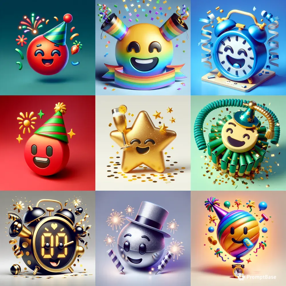 New Year Emojis DALL·E Prompt | PromptBase