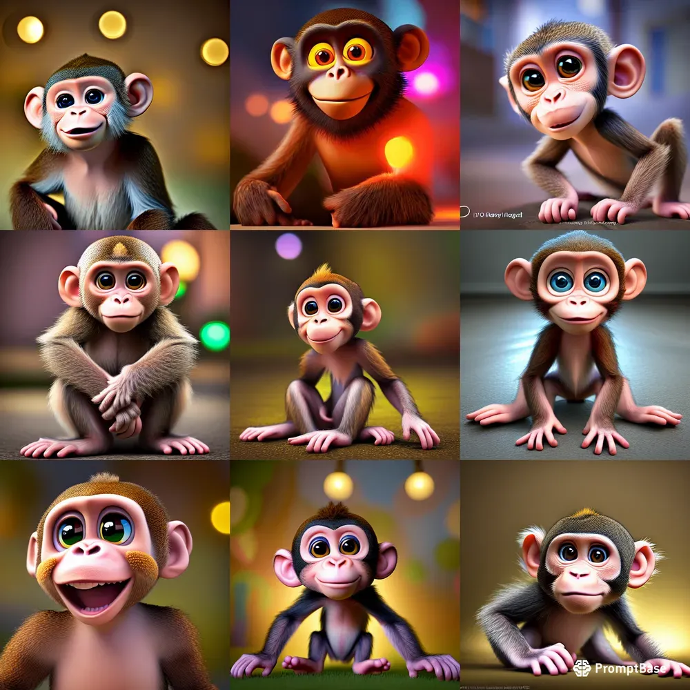 Cute Little Monkeys Stable Diffusion Prompt | PromptBase