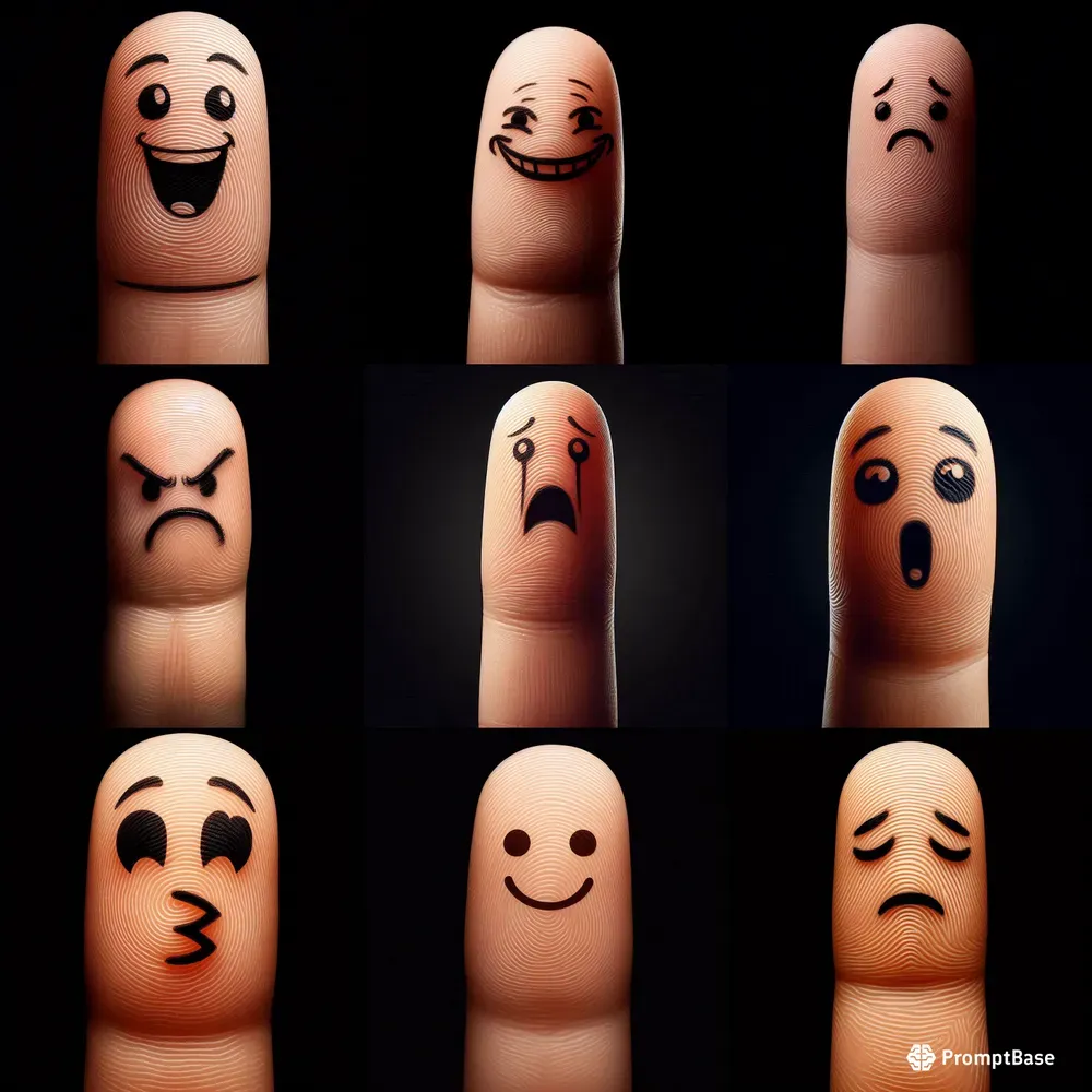 Xpressive Finger Faces DALL·E Prompt | PromptBase