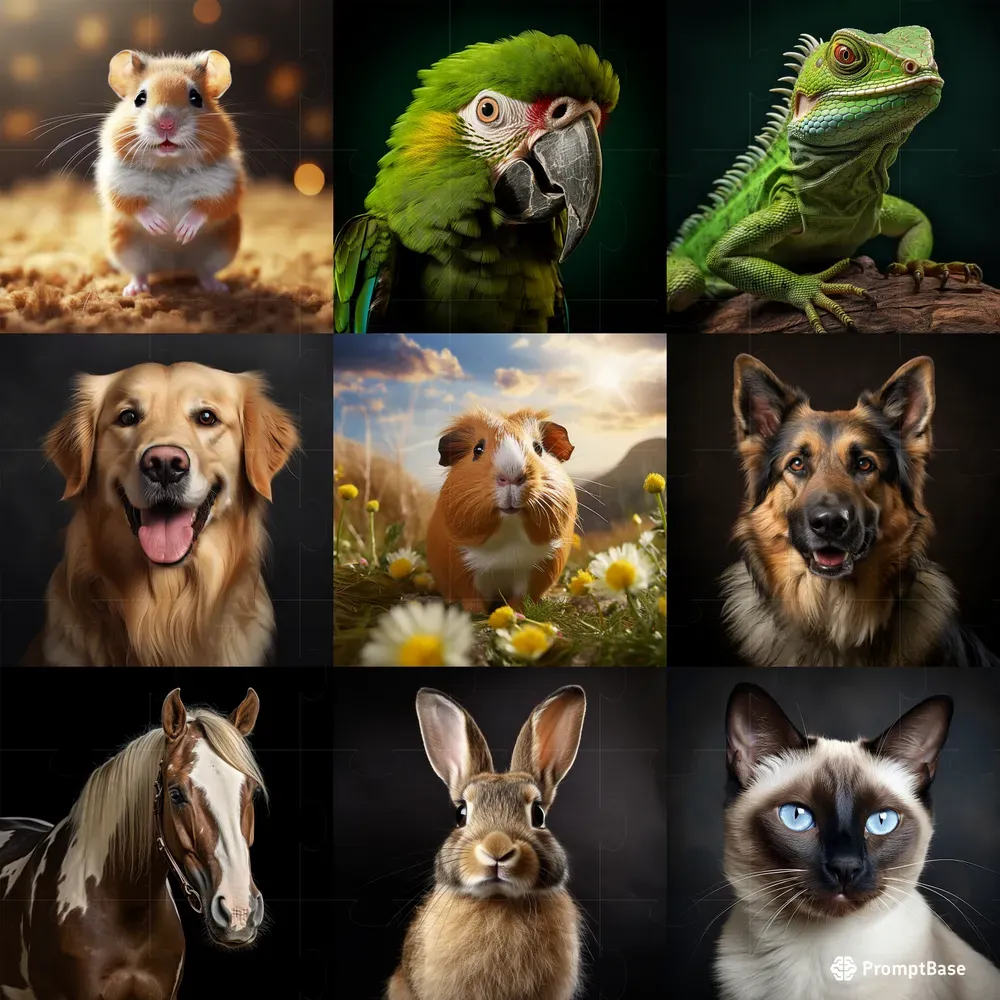 Realistic Pet Portrait Photographs Midjourney Prompt | PromptBase
