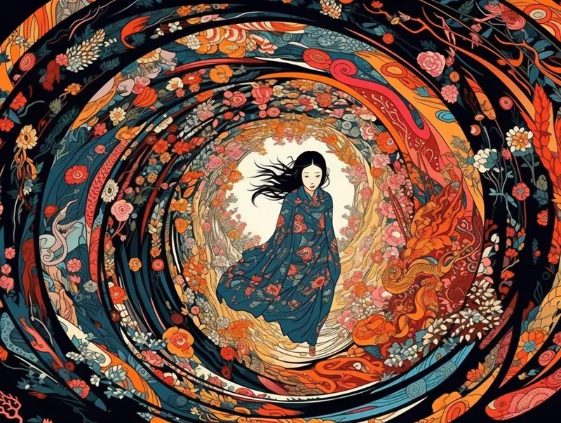 Illustrations Of Eastern Aesthetics Midjourney Prompt | PromptBase