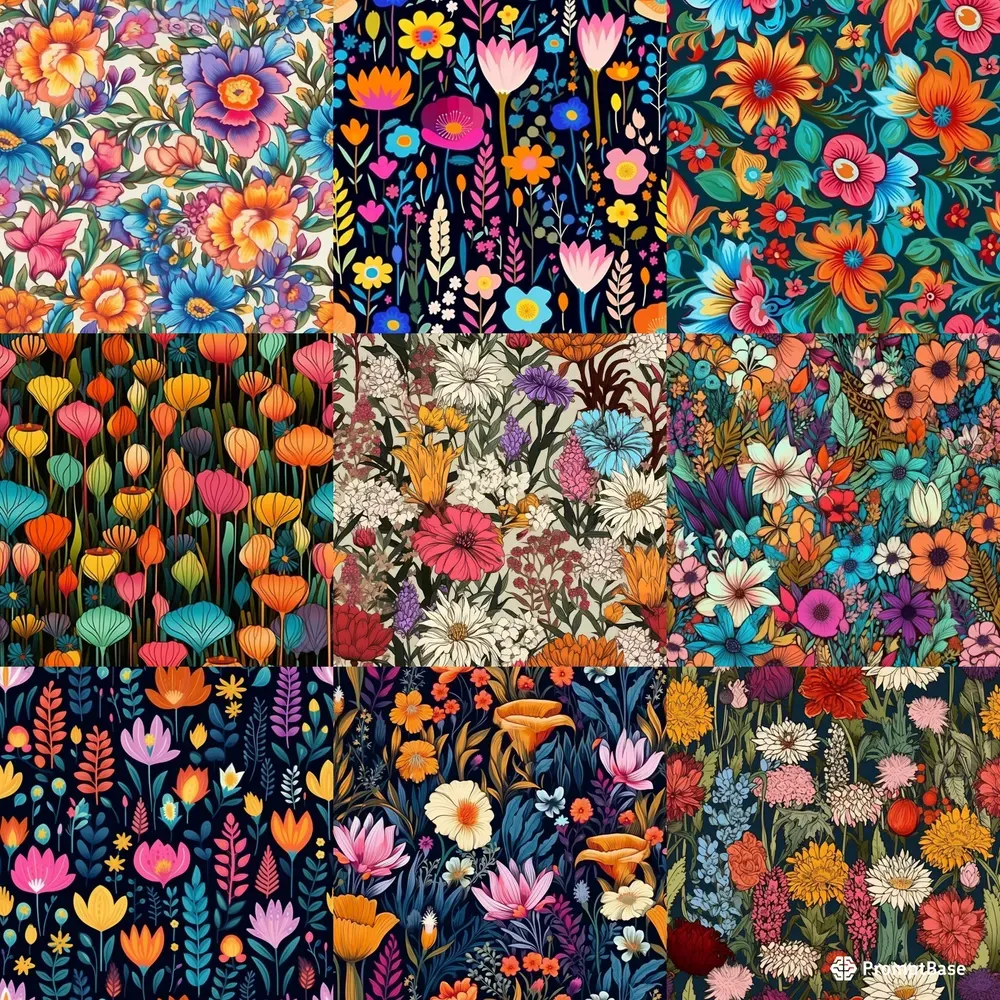 Floral Design Wallpapers Endless Patterns Midjourney Prompt | PromptBase