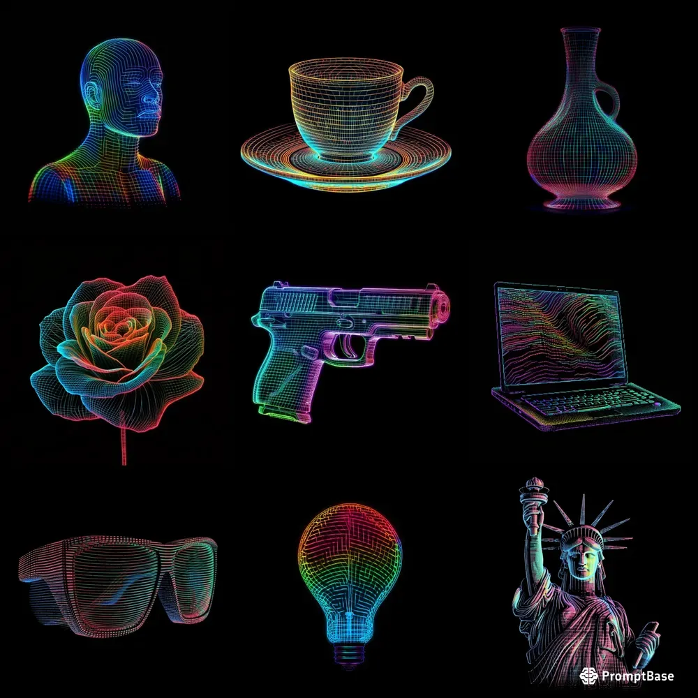 Scan Lines Illustrations Midjourney Prompt | PromptBase