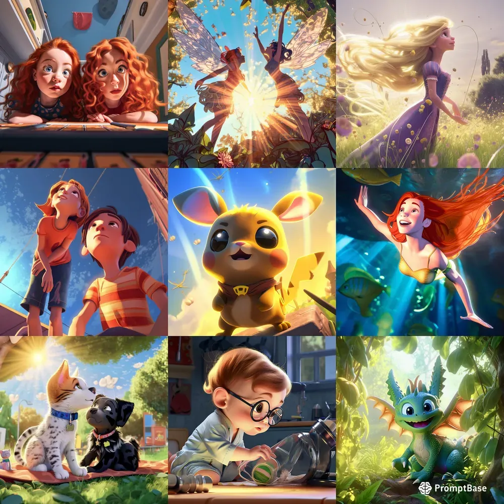 Disney Pixar Mashup Midjourney Prompt | PromptBase
