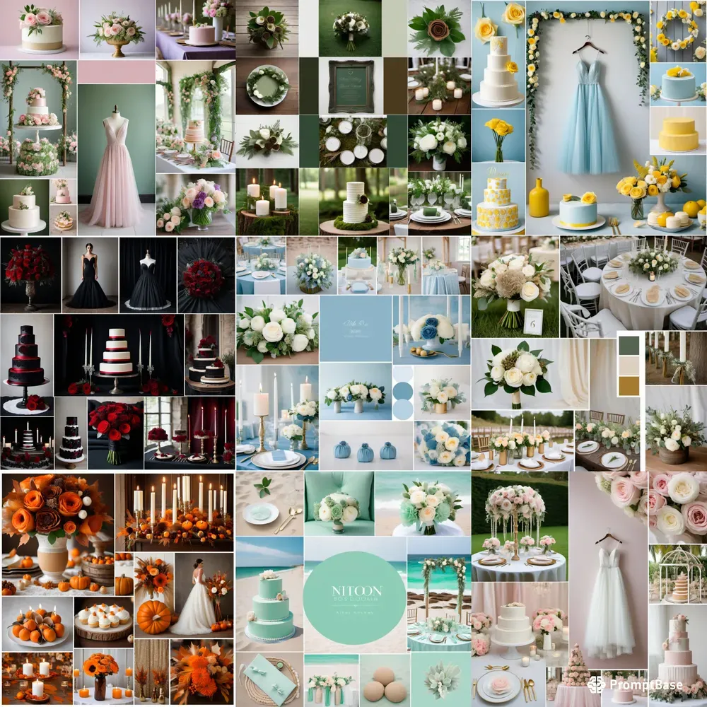 Wedding Mood Boards Stable Diffusion Prompt | PromptBase