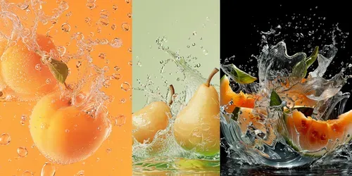 Splashings Fruits And Vegetables Midjourney Prompt | PromptBase