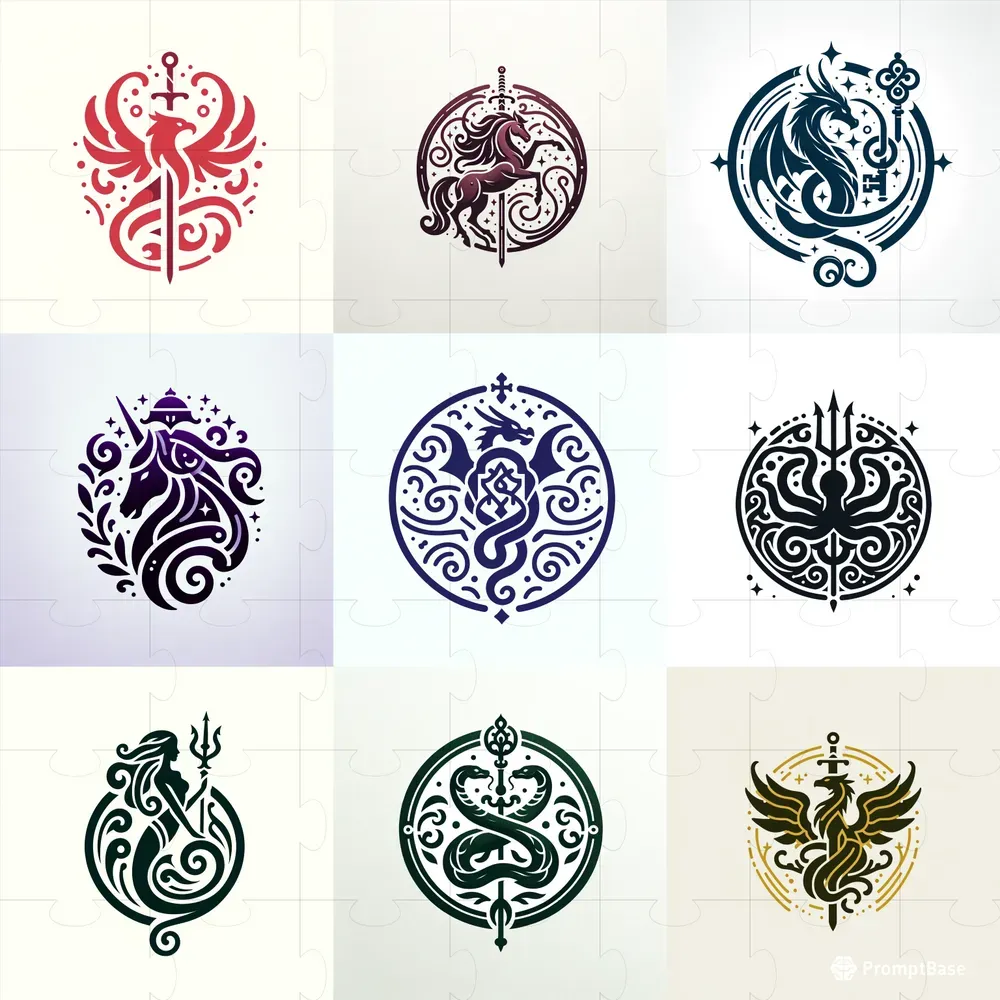 Magical Logo Emblems Medieval DALL·E Prompt | PromptBase