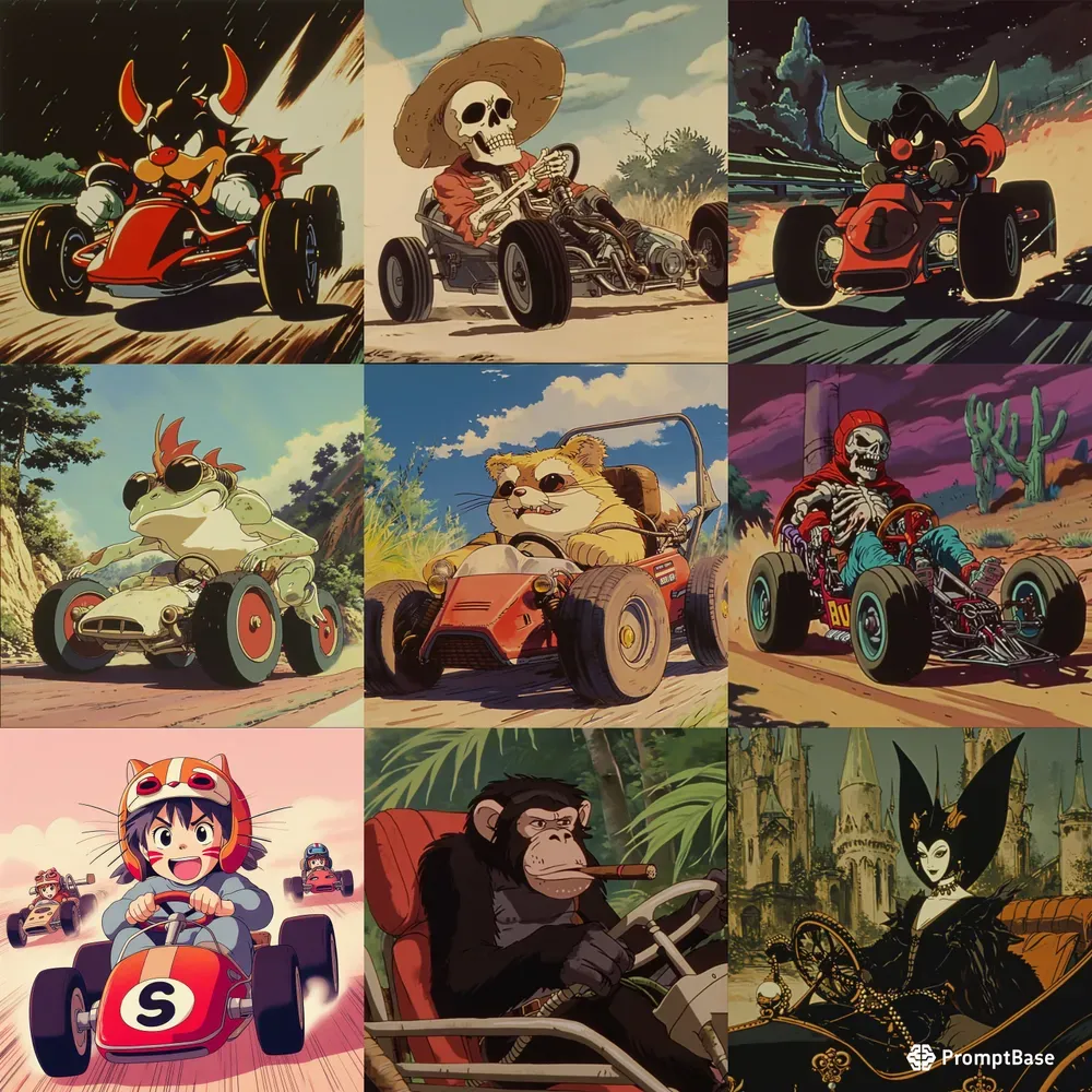 Anime Racers Midjourney Prompt | PromptBase