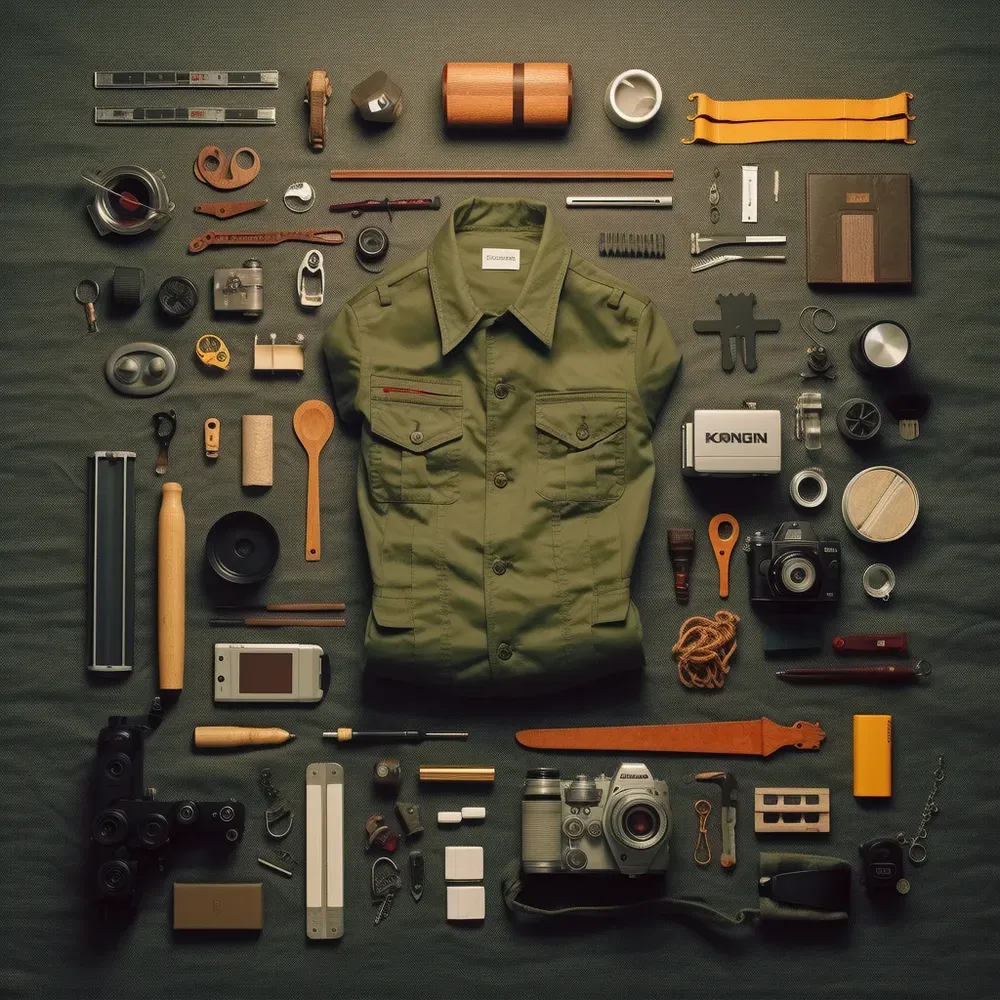 Knolling Art Midjourney Prompt | PromptBase