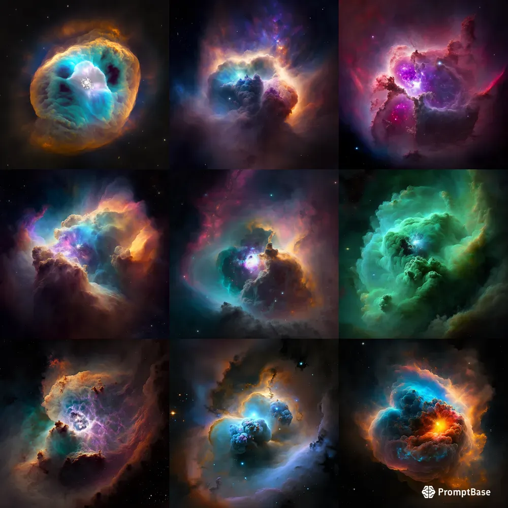 Hubble Space Nebula Shots Midjourney Prompt | PromptBase