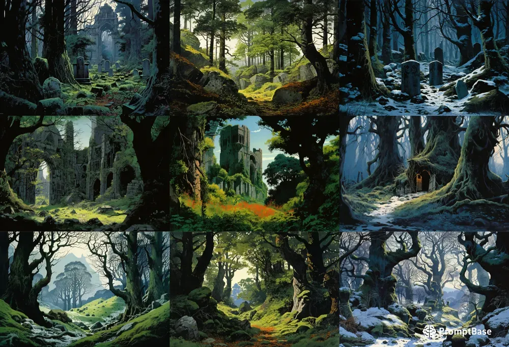 Old School RPG Fantasy Forest Midjourney Prompt | PromptBase