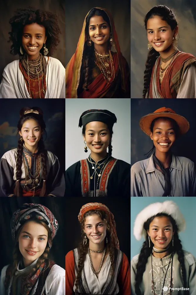 Ethnic Portraits Of Women Midjourney Prompt | PromptBase