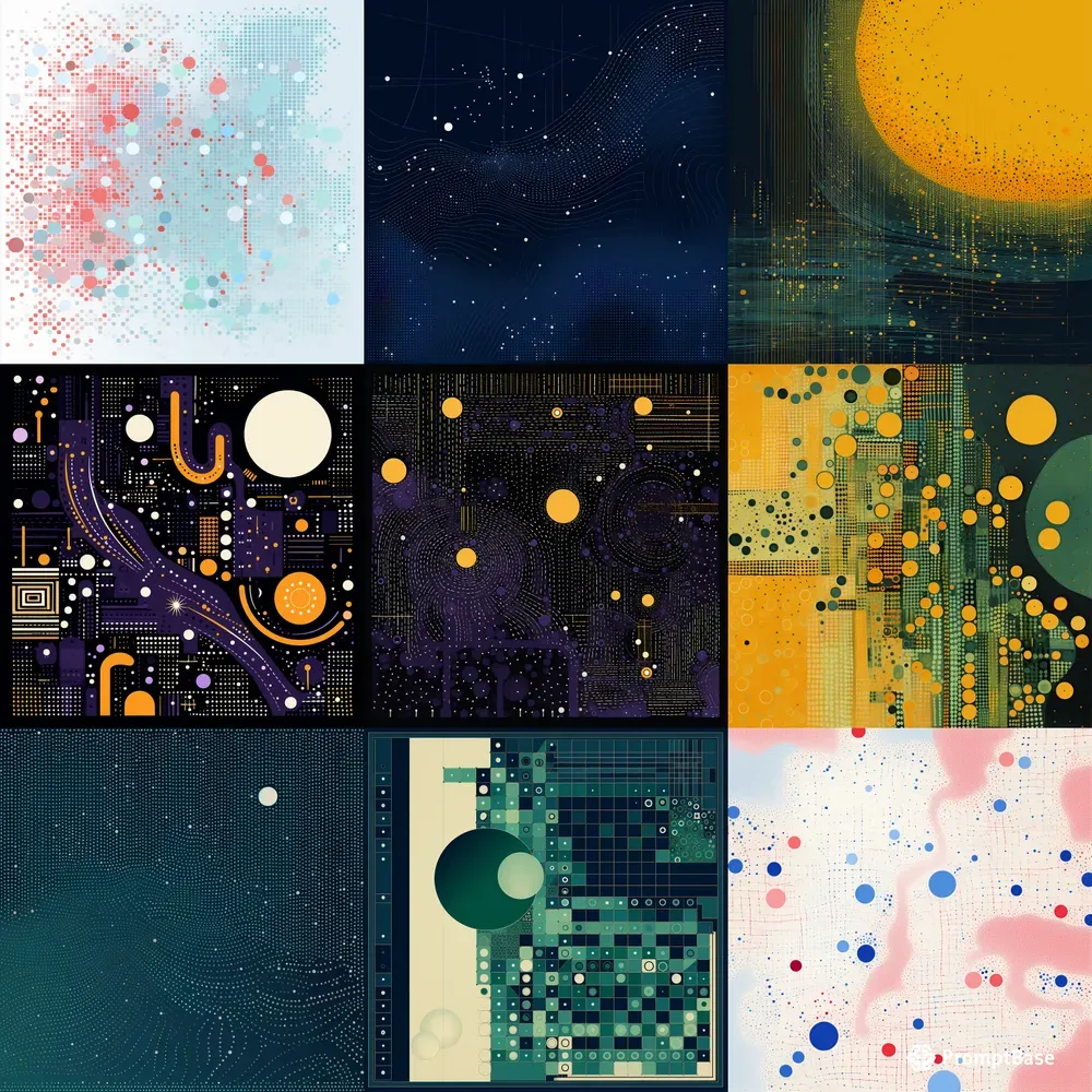 Dots And Lines In Color Patterns Midjourney Prompt | PromptBase
